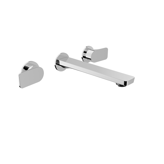 Two-handle wall-mounted lavatory faucet, drain not included - B04-8041 ...